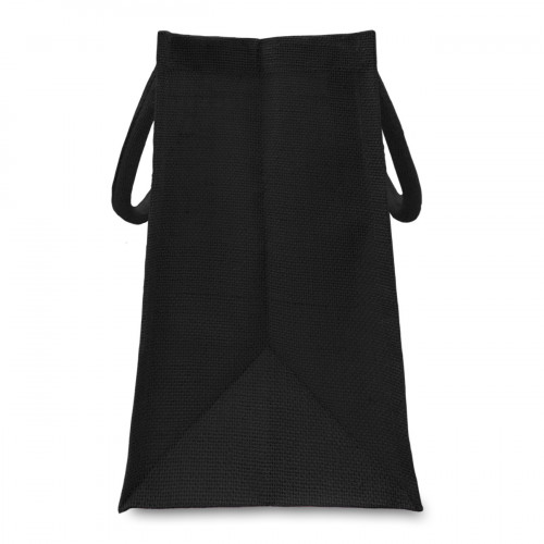 Jute Box Tote Bag Black Handles & Sides | Short Handle Tote Bags | The ...