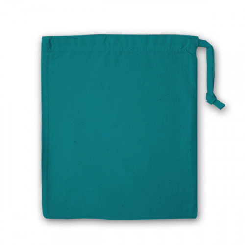 Teal Green Cotton Drawstring Bag 20x24cm | Drawstring Gift Bags | The ...