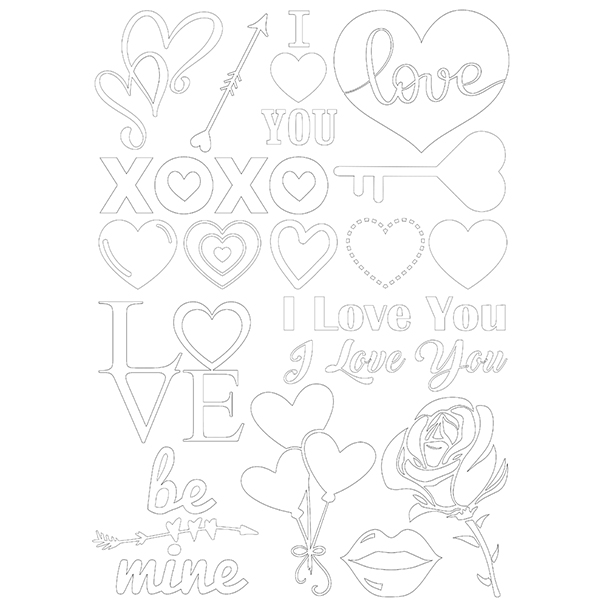 White Love Iron on Shapes | Fabric Craft | The Clever Baggers
