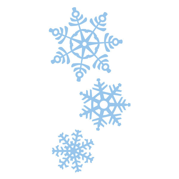 Baby Blue Three Snowflakes Design 13x16cm | Textile Decoration Iron On ...