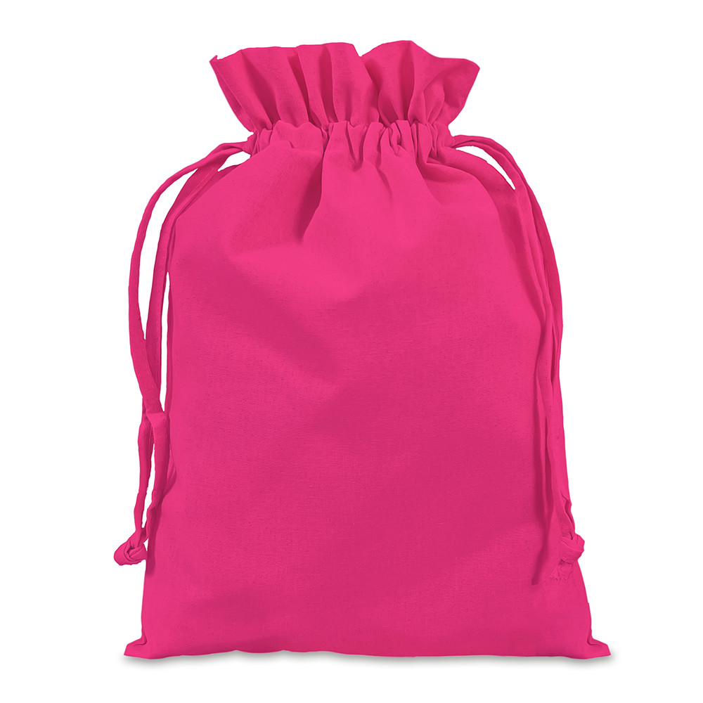 Pink Cotton Drawstring Gift Bag 25x36cm | The Clever Baggers