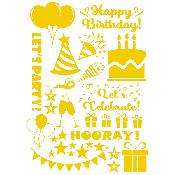 Yellow Birthday Iron on Shapes | Fabric Craft | The Clever Baggers