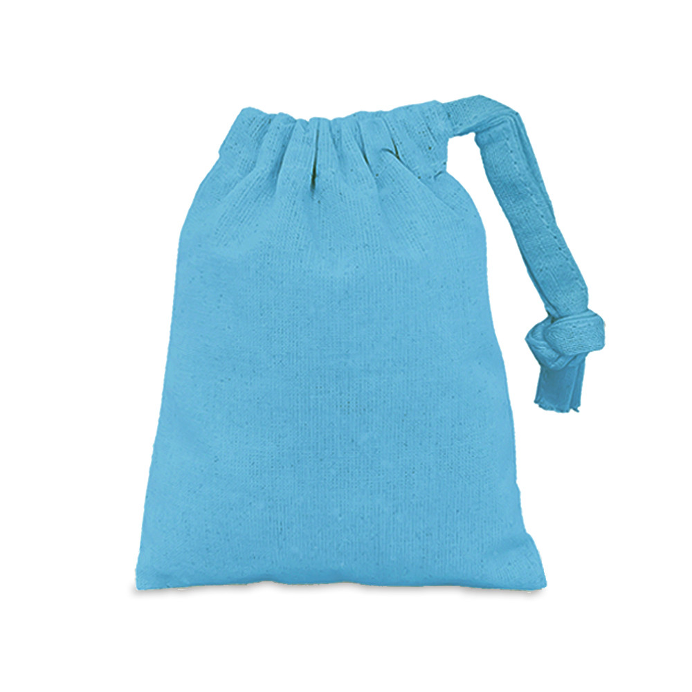 Light Blue Cotton Drawstring Gift Bag 10x13cm | The Clever Baggers