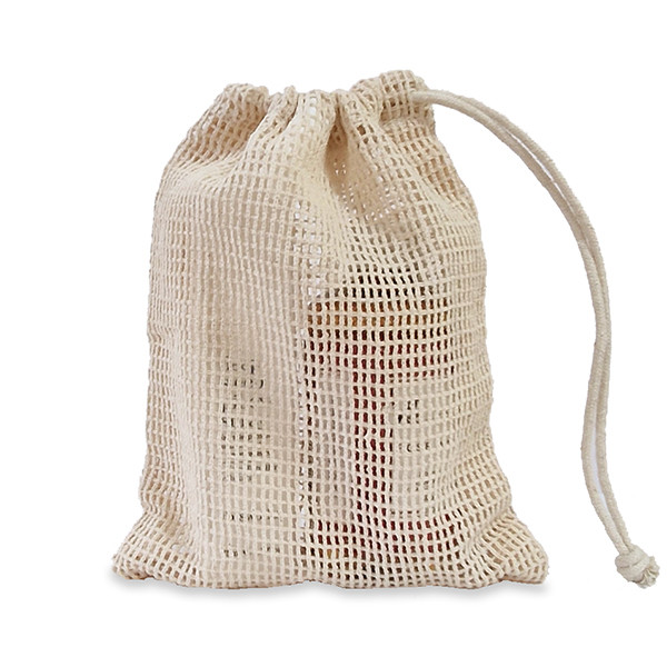 Mesh Cotton Drawstring Bag 15x20cm | Eco-Friendly Reuseable Storage ...