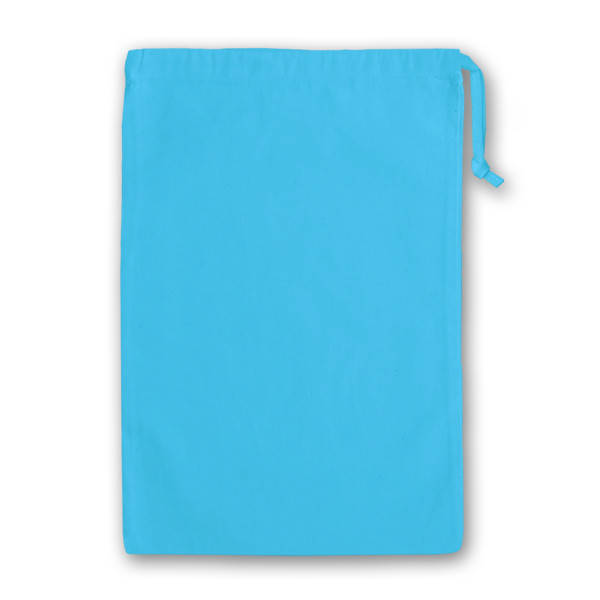 Light Blue Cotton Drawstring Bag 25x35cm | Drawstring Gift Bags | The ...