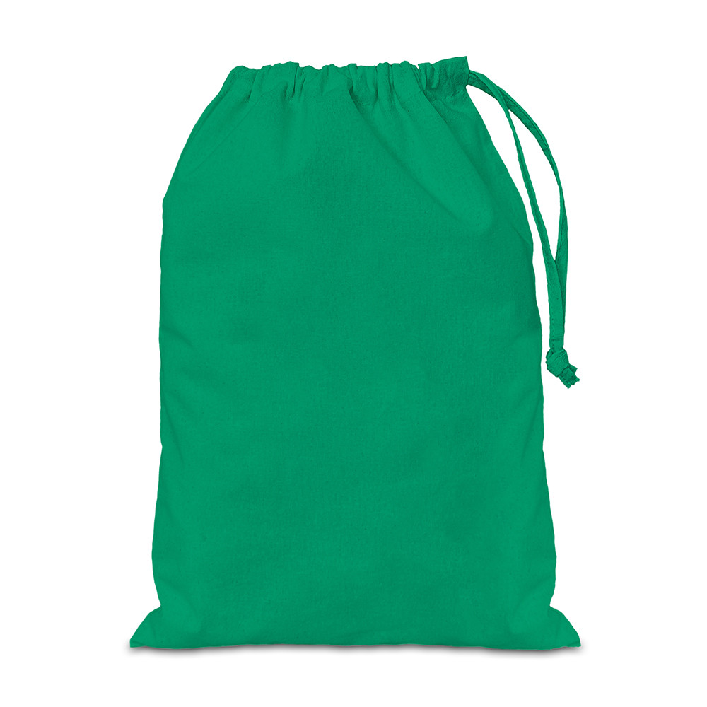 Green Cotton Drawstring Gift Bag 25x35cm | The Clever Baggers